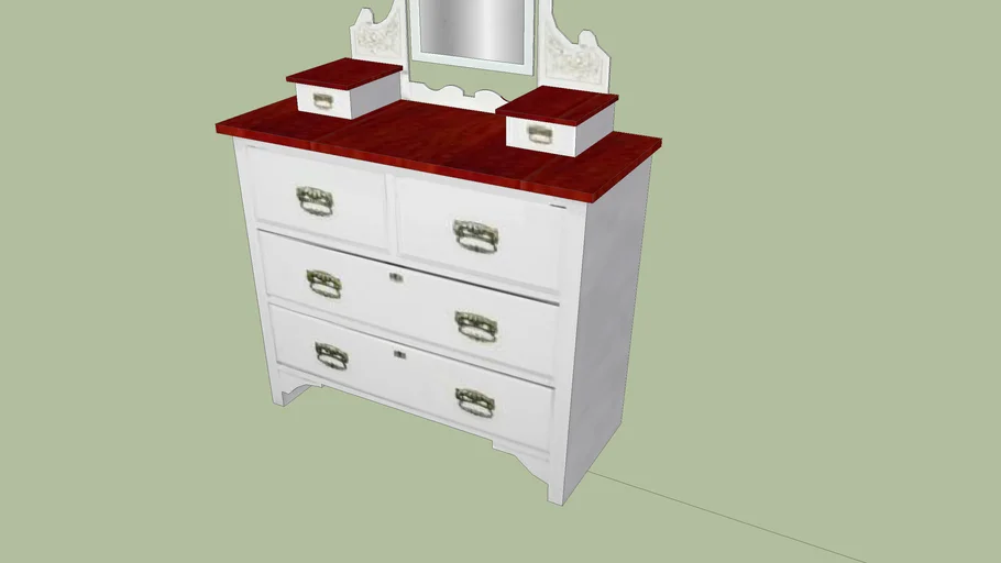 antique white dressing table | 3D Warehouse