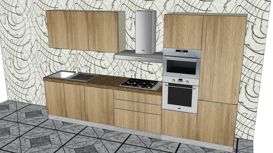 Modular kitchen with microwave | 3D Warehouse