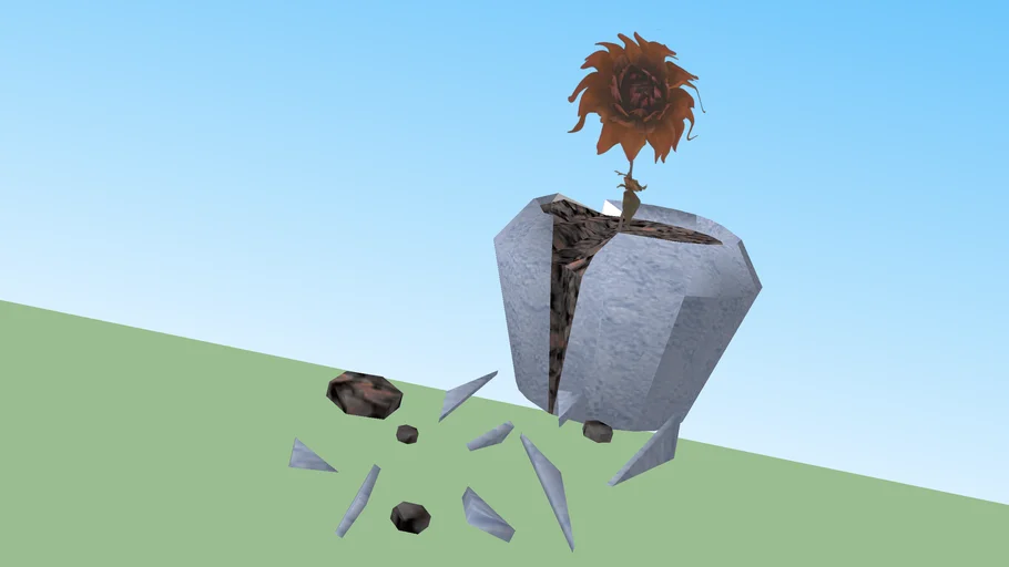 Flower pot broken | 3D Warehouse