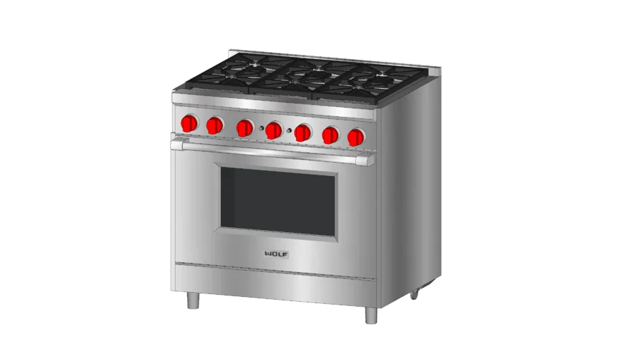 36' GAS RANGE - 6 BURNERS | 3D Warehouse