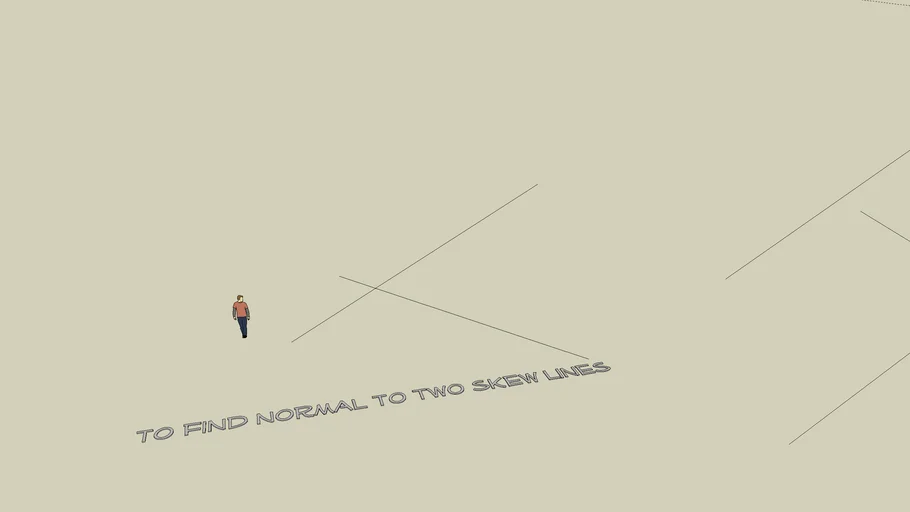 draw normal to two skew lines | 3D Warehouse