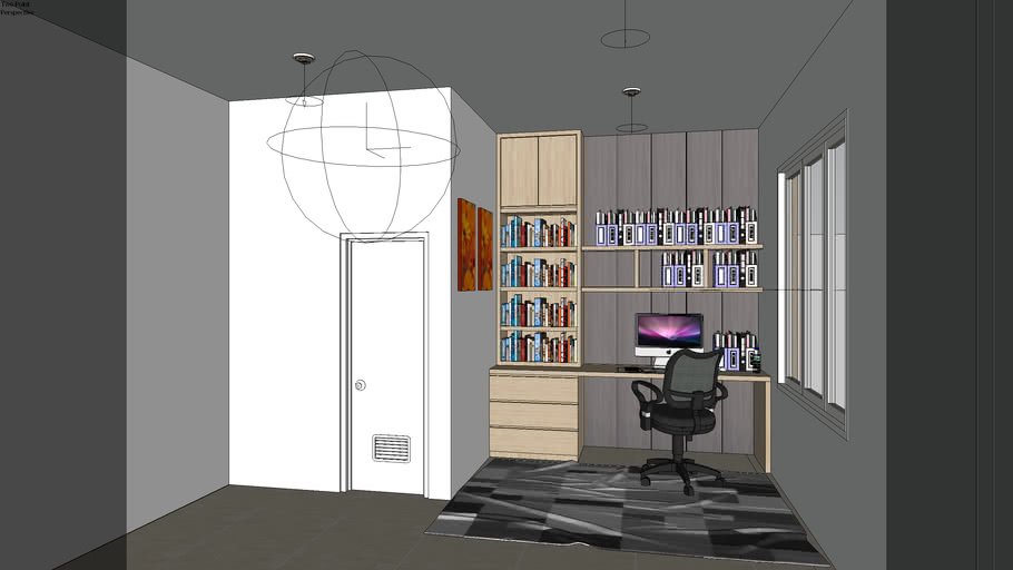 meja kerja minimalis | 3D Warehouse