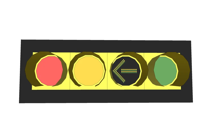 Horizontal Traffic Signal Advance Green, LED Arrow (arrow left of green ...