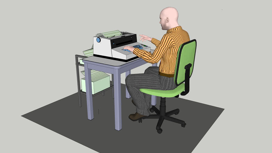 IBM 1816 PRINTER KEYBOARD (1964) | 3D Warehouse