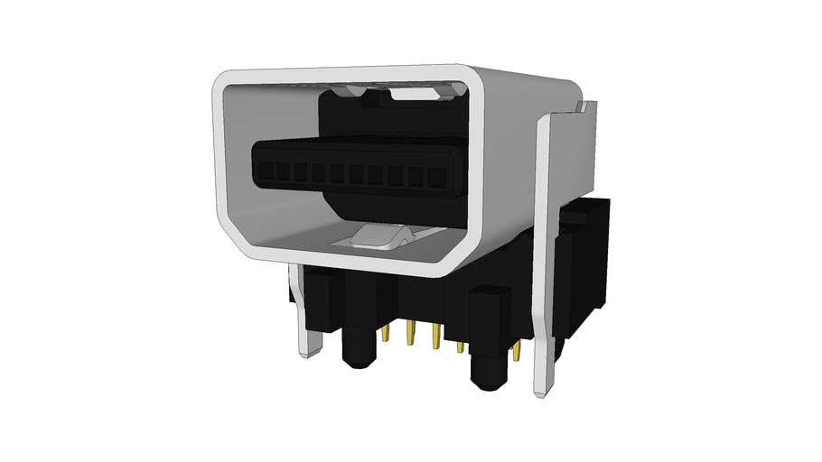 Mini DisplayPort 90° Surface Mount Receptacle | 3D Warehouse