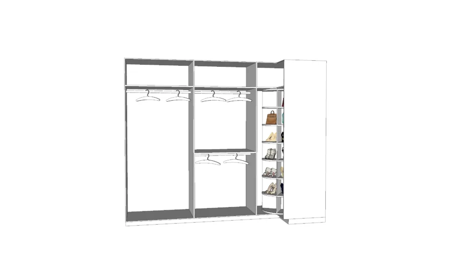 closet with rotating shoe tower | 3D Warehouse
