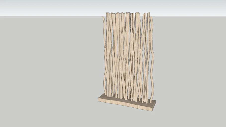 Wood partition / wood screen / wood divider / natural partition | 3D ...