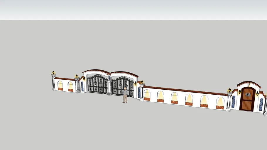 Spanish Style compound wall. | 3D Warehouse