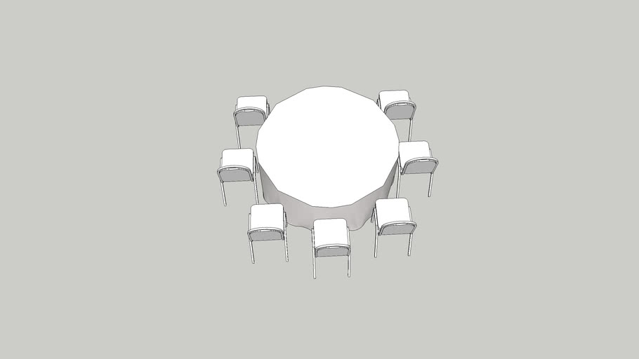 6' round clothed banquet table with 7 conference chairs in a cabaret ...