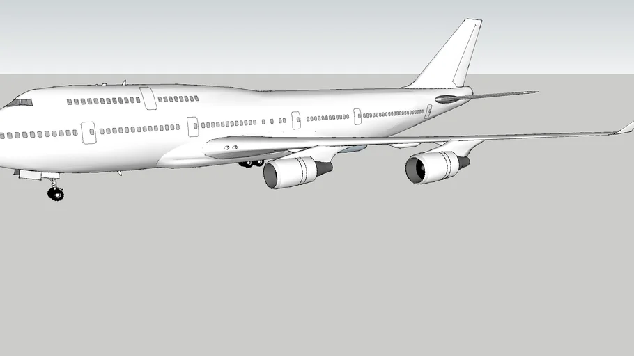 White 747-400 | 3D Warehouse