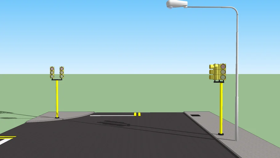 Intersection of 3 streets | 3D Warehouse