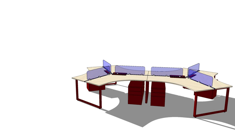 Honeycomb Workstation Set by VINOTI Office | 3D Warehouse