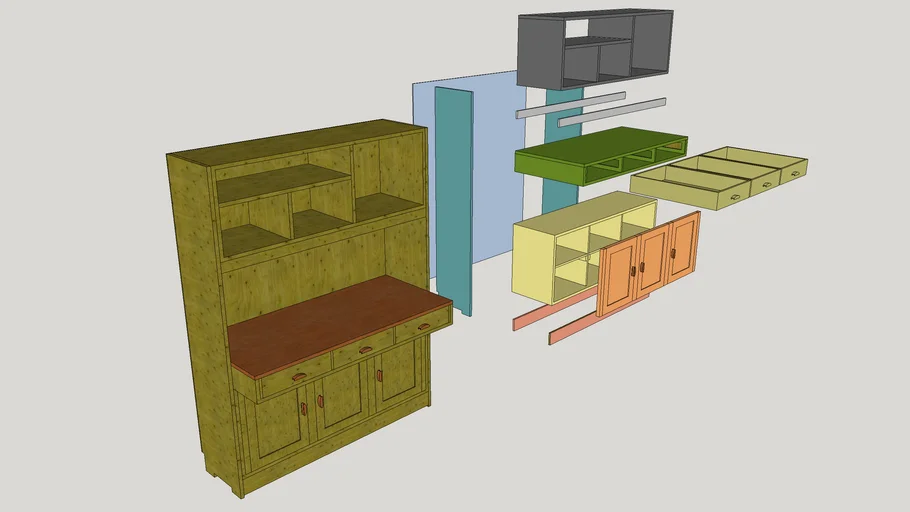 Computer desk, Sideboard. | 3D Warehouse