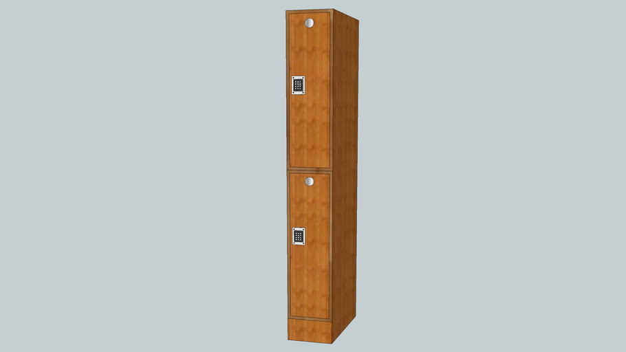 2 Tier locker - 300 x 520 x 2000 plus plinth | 3D Warehouse