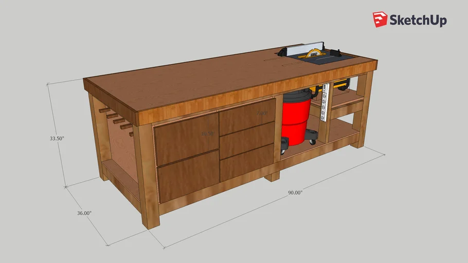 Woodshop Workbench | 3D Warehouse