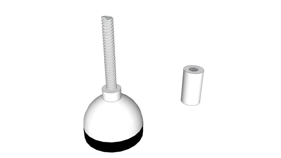 Adjustable Footing w/ Threaded Insert | 3D Warehouse