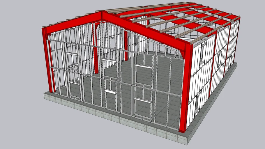 Standard Portal Frame with internal light Frames | 3D Warehouse