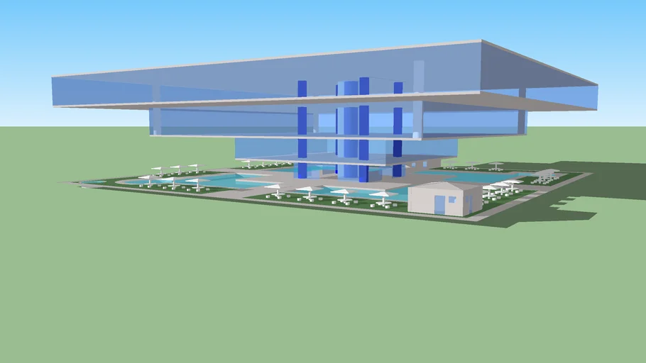 inverted glass pyramid building concept | 3D Warehouse