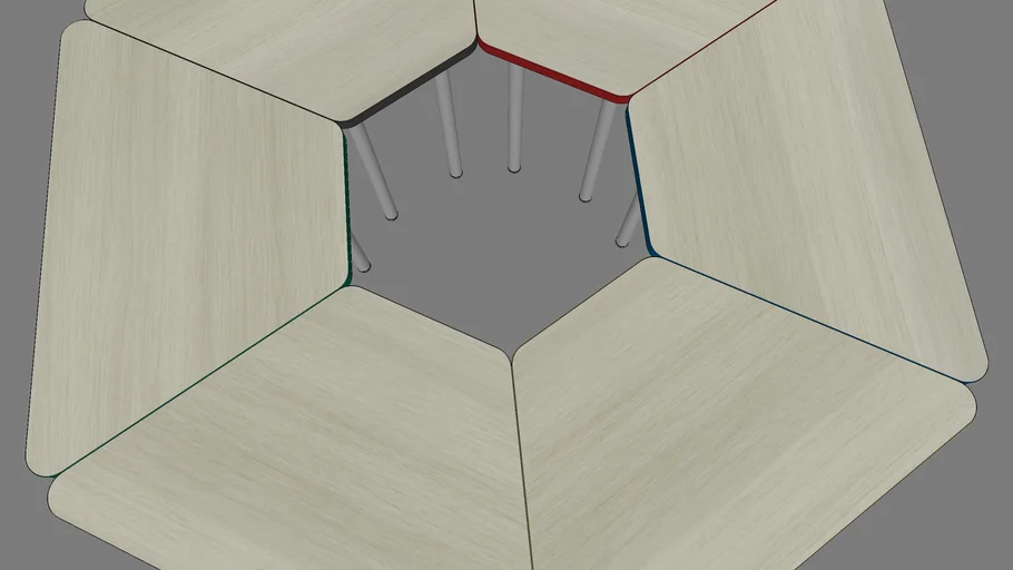 Hexa 02 Classroom Movable Table by RPB Edu | 3D Warehouse