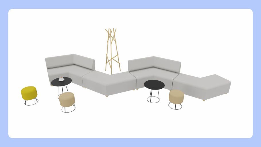 Seating arrangement - Team Basic Seating Module, Kendo, Paddy - Cascando | 3D Warehouse