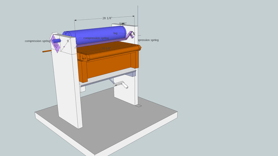 24' Drum Sander table hight adjustment sketch | 3D Warehouse