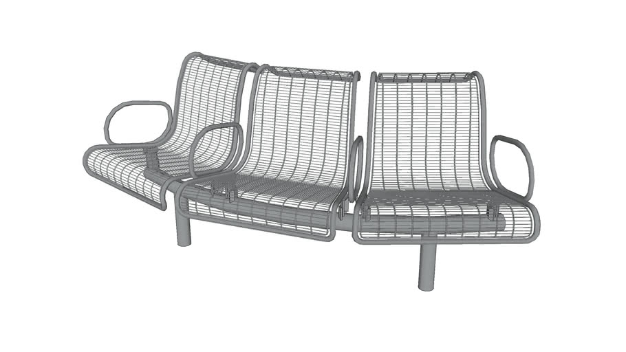 Plexus 3 Seat Bench | 3D Warehouse