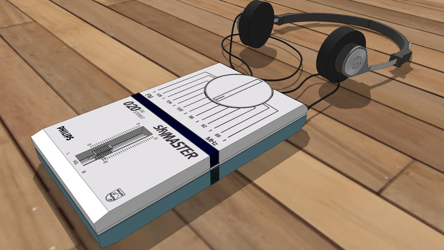 WALKMAN - sky master 20 fm stereo - PHILIPS headphone | 3D Warehouse