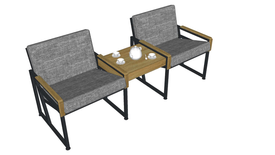 Tea Tables & Chairs -001 (1800x650x750) | 3D Warehouse