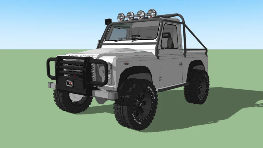 Land Rover Defender 90 pickup modified for offroad | 3D Warehouse