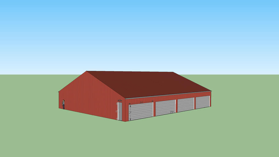 LOW 60x72 golf cart barn | 3D Warehouse