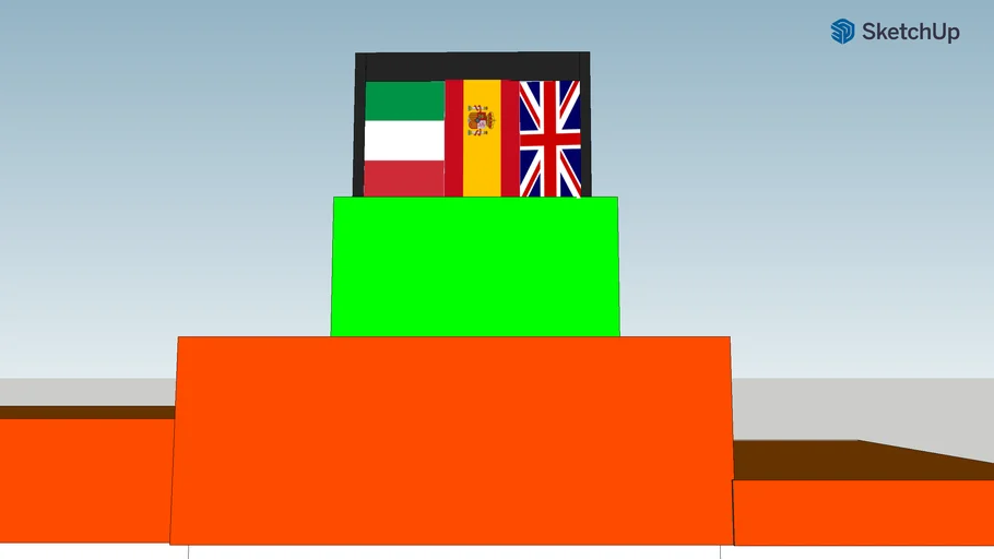 Race podium (Flags on hangdown) | 3D Warehouse
