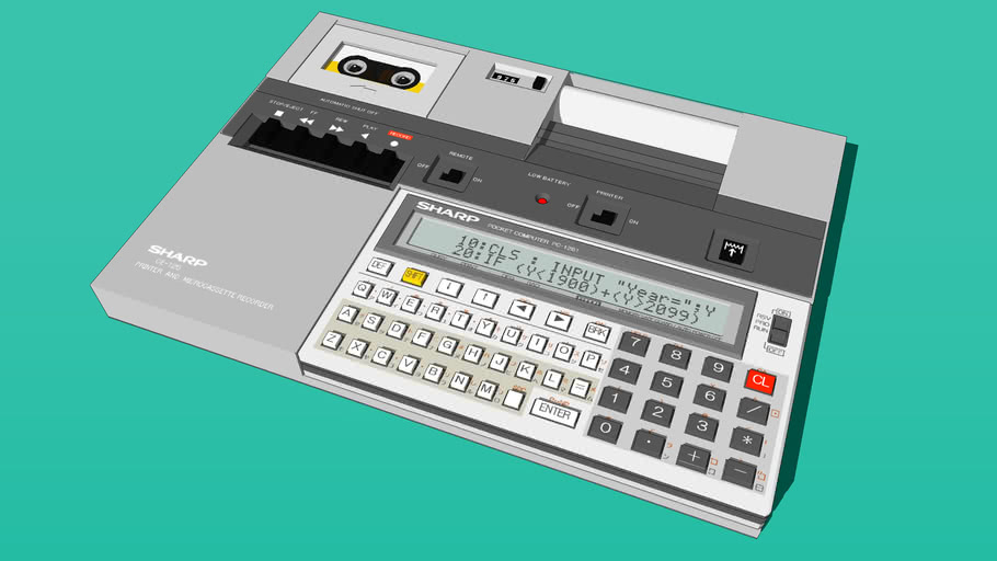 SHARP Pocket Computer PC-1261 (1984:Japan) | 3D Warehouse