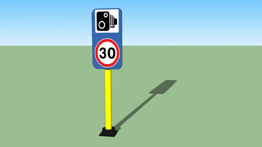 speed camera and speed limit sign | 3D Warehouse