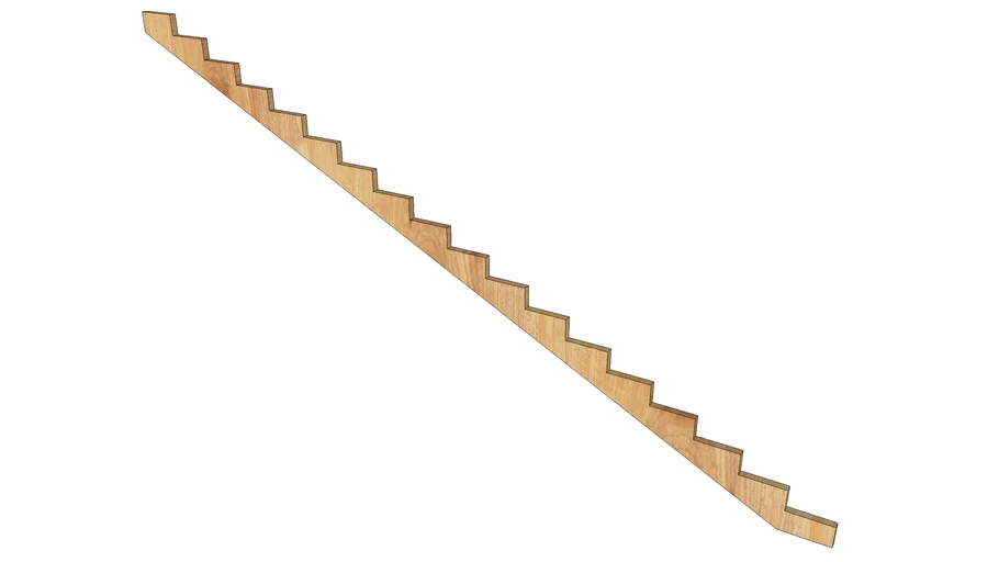 Stair Stringer 2in Wide 6in-12in - Detailed | 3D Warehouse
