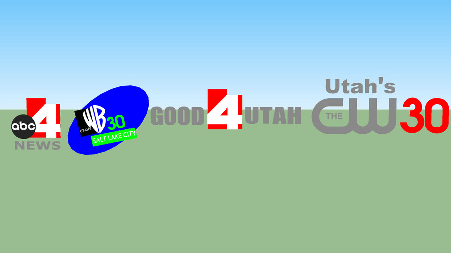 New ABC 4 KTVX Logo With Utah's The CW 30 Logo & UTAH'S WB 30 Logo | 3D ...