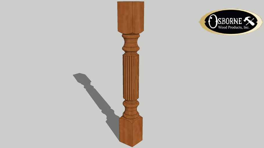 Reeded Dining Table Leg (29' x 3-1/2') | 3D Warehouse