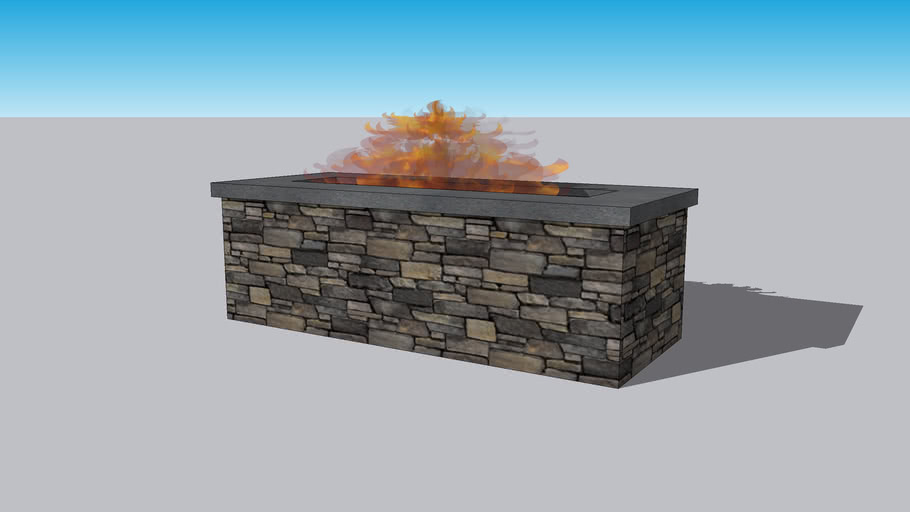 Stone Fire Table Rectangular | 3D Warehouse