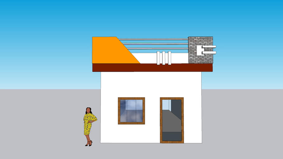 Single floor front elevation | 3D Warehouse