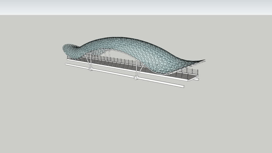 Fishnet-shape Landscape Bridge for nature-theme wetland park | 3D Warehouse