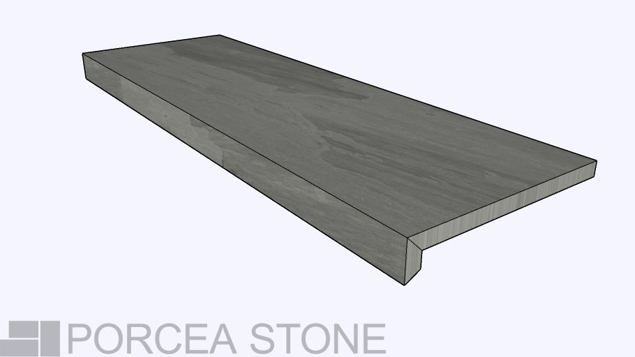 Porcea Ice Grey L-Coping 30x90xH5 cm (~12x36xH2) | 3D Warehouse