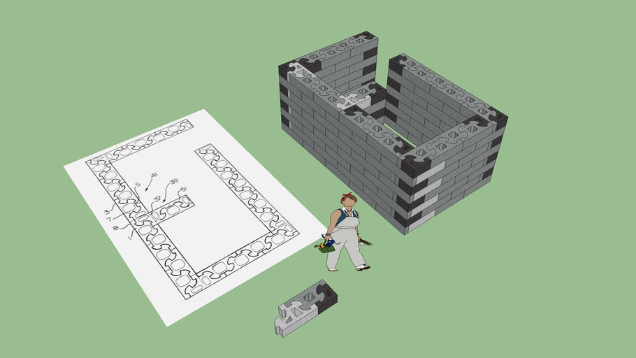 Interlocking brick V2 | 3D Warehouse