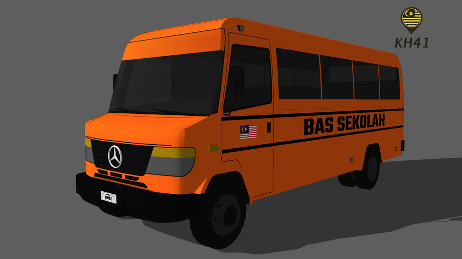 Mercedes School Bus Old (Bas Sekolah 90s) | 3D Warehouse