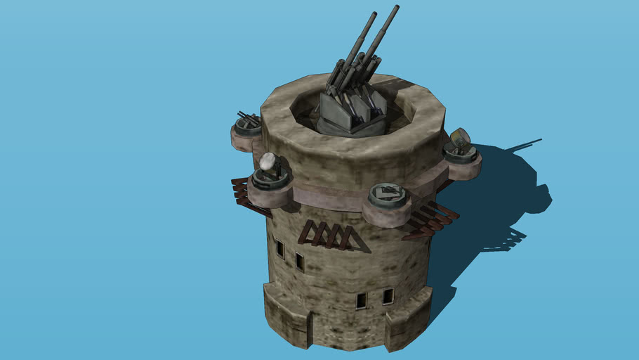 Flak Tower (low poly) | 3D Warehouse