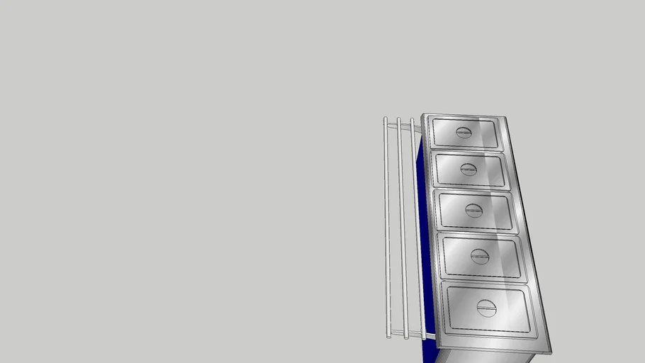 5 Well Standard Mobile Bain Marie Hotcupboard | 3D Warehouse