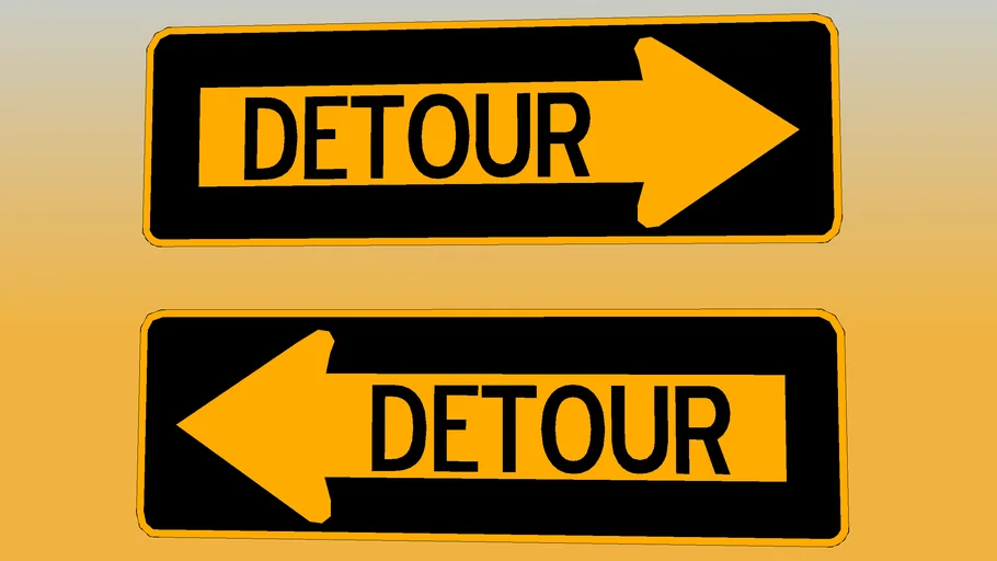 DETOUR signs | 3D Warehouse