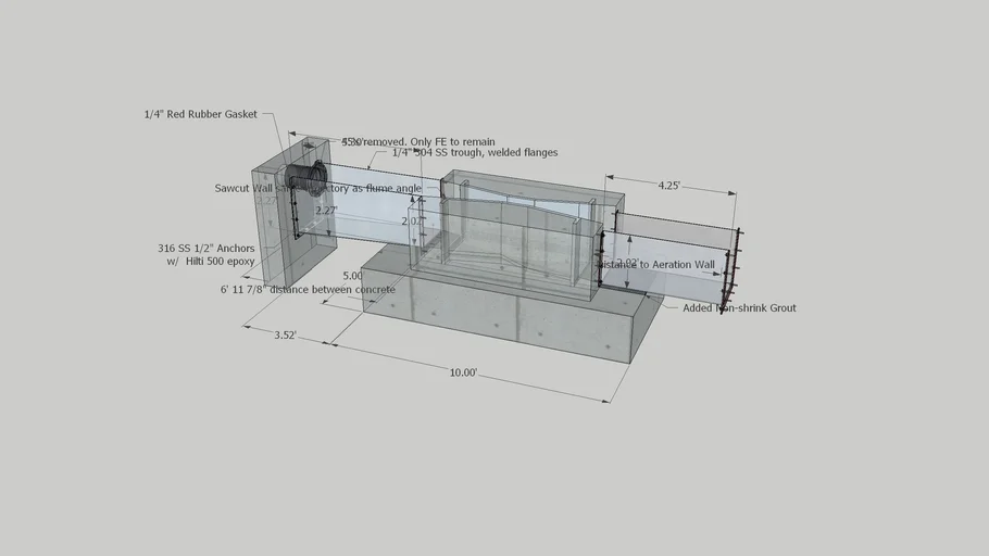 Trough Model with 3' reverse drop | 3D Warehouse
