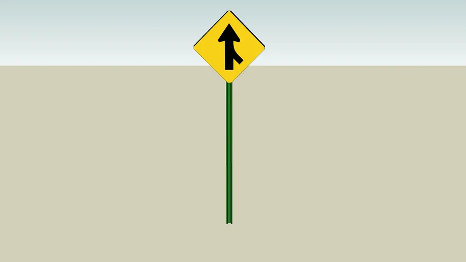 merge left sign | 3D Warehouse