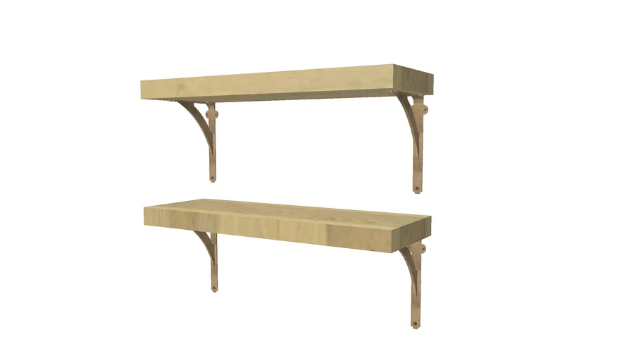Oak Shelves with Brackets | 3D Warehouse
