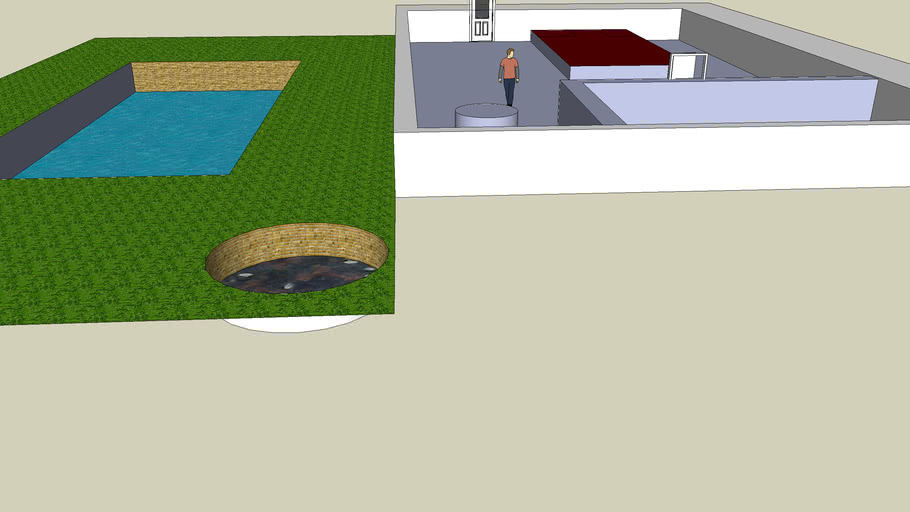 big pool with bedroom | 3D Warehouse