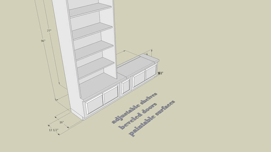 Shelving & window seat storage | 3D Warehouse